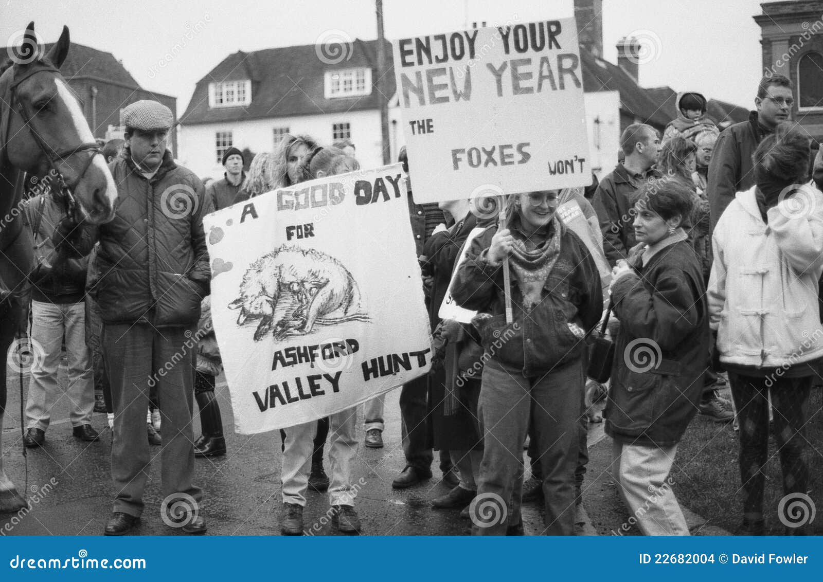 Fox Hunting Protest, England Editorial Stock Image - Image of placards ...