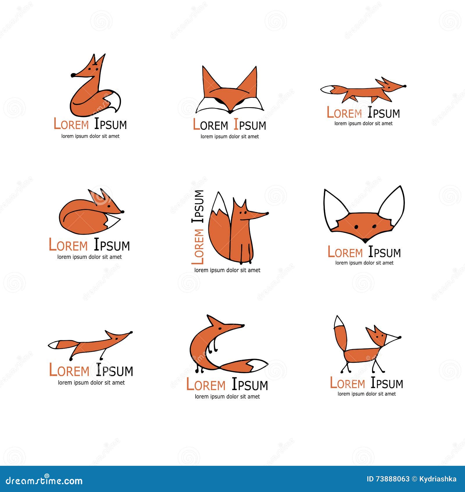 Fox Icons, Collection for Your Design Stock Vector - Illustration of ...