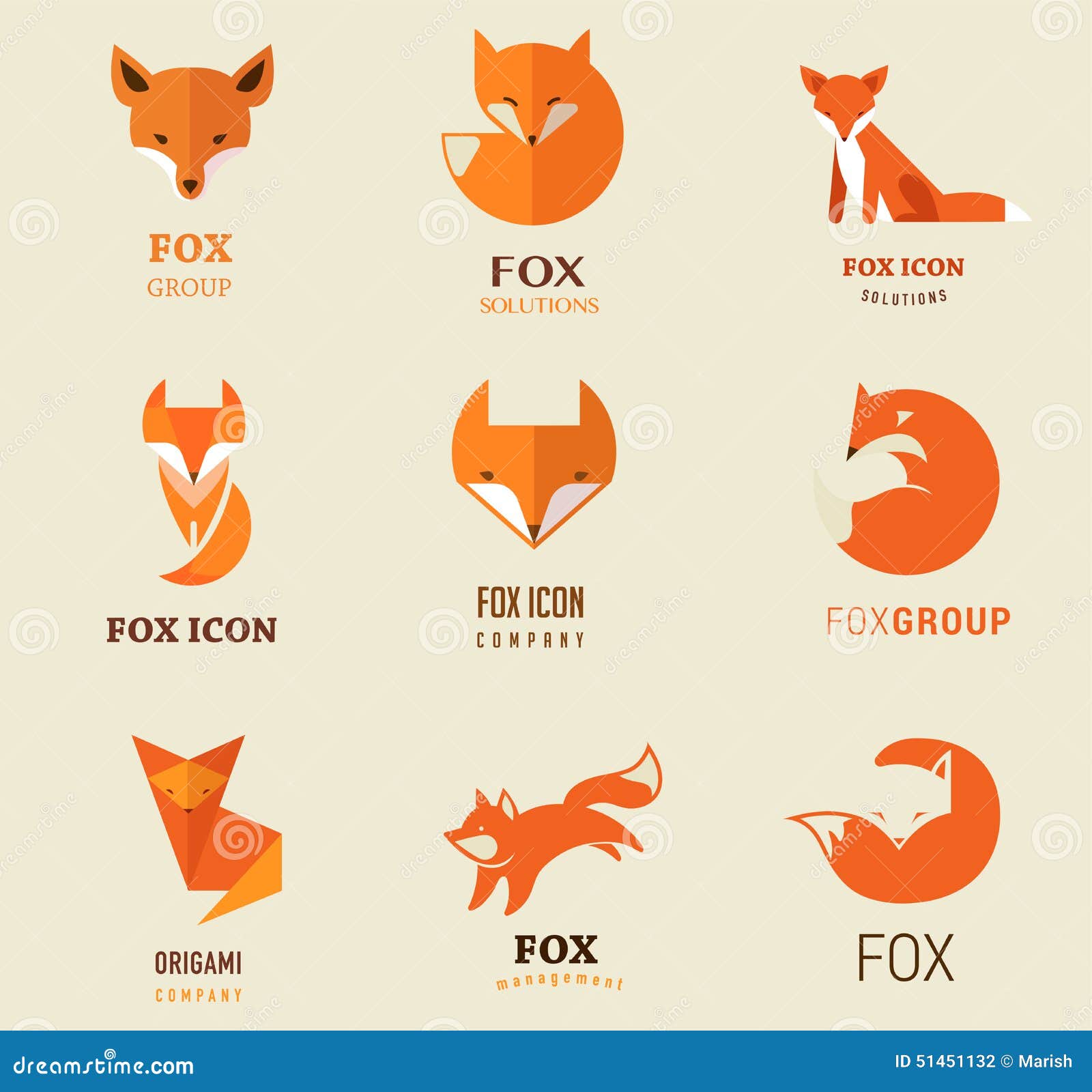 Fox Icons, Illustrations and Elements Stock Vector - Illustration of ...
