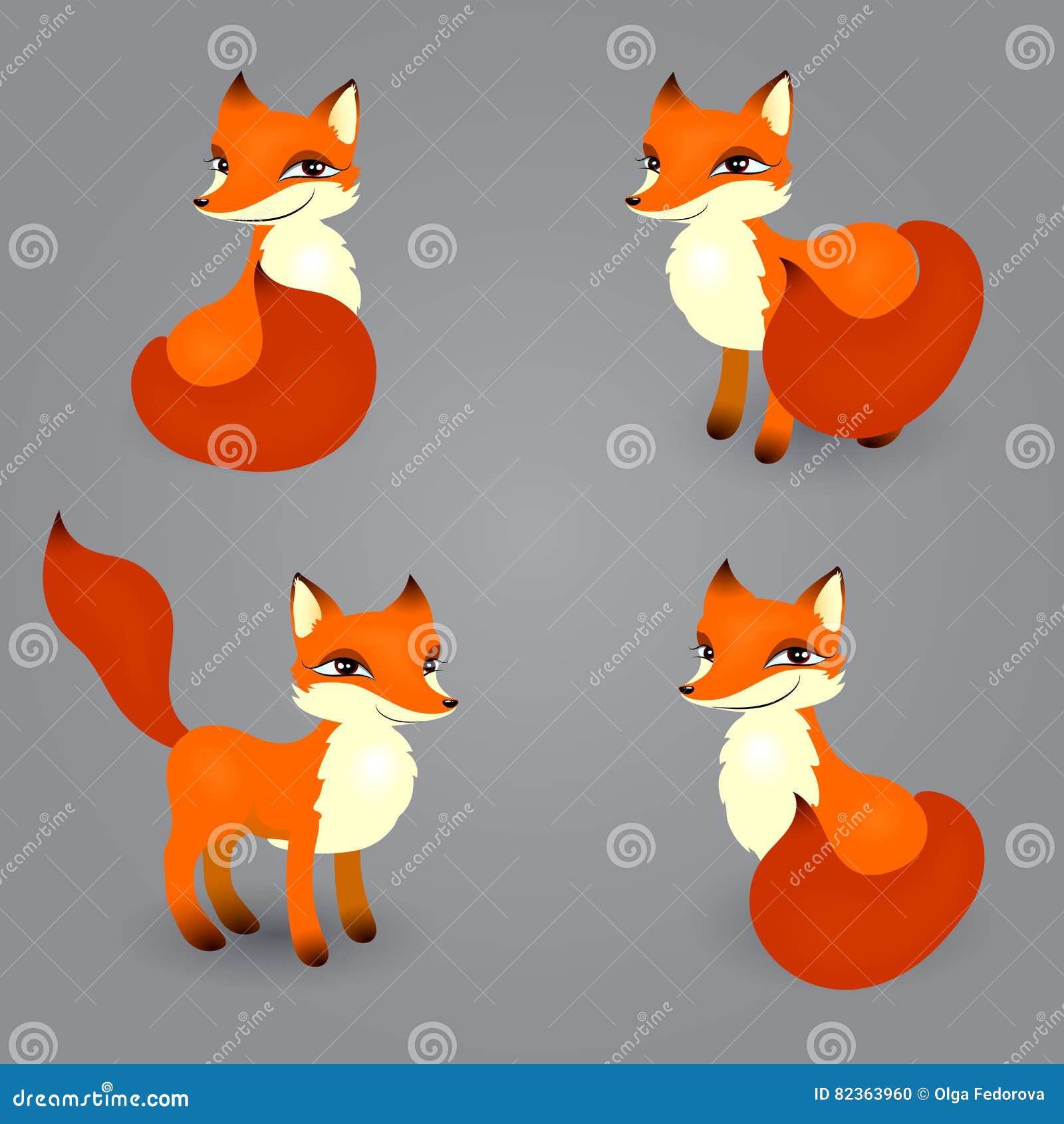 Fox isolated poses stock illustration. Illustration of funny - 82363960