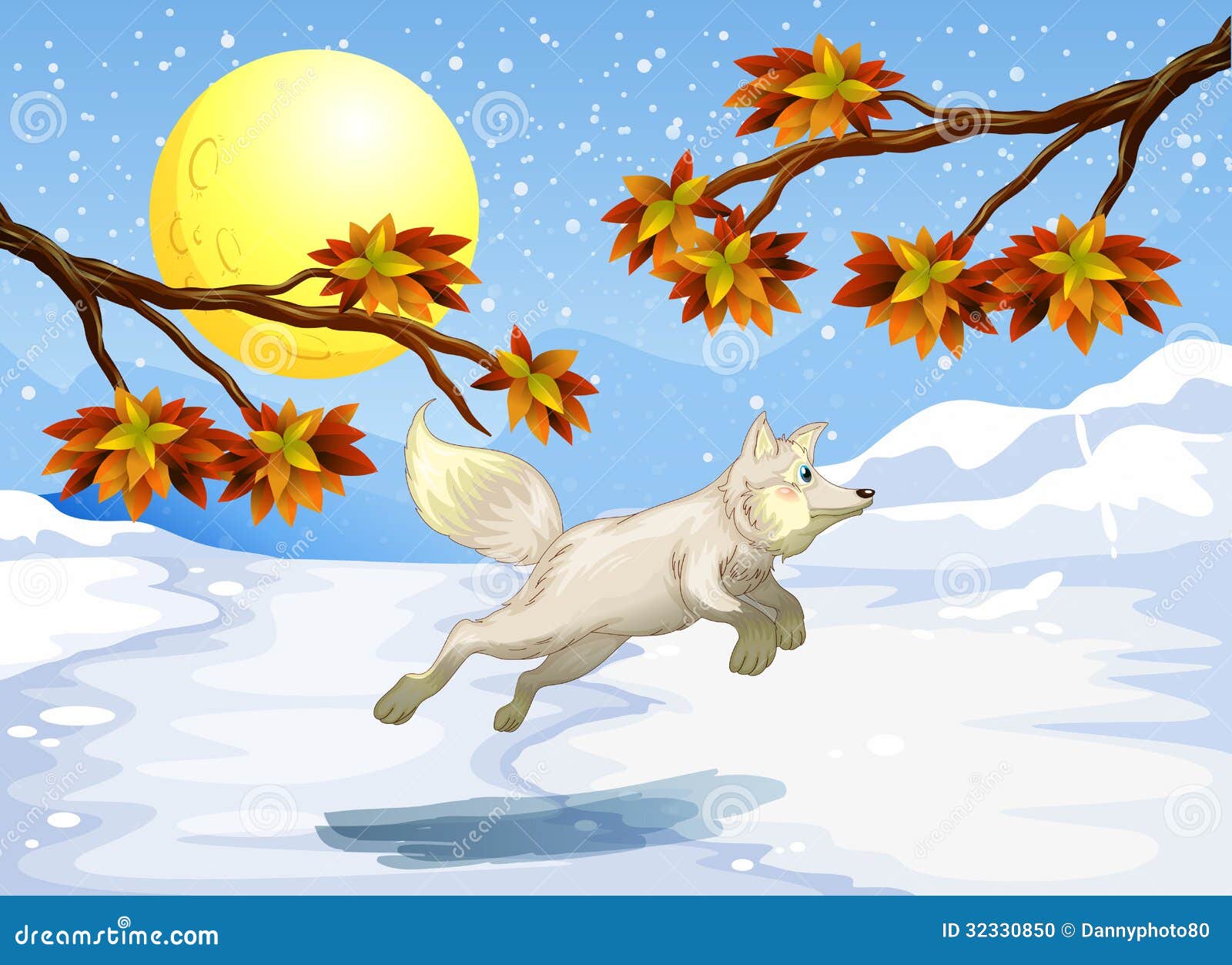 A fox jumping stock vector. Illustration of jumping, animal - 32330850