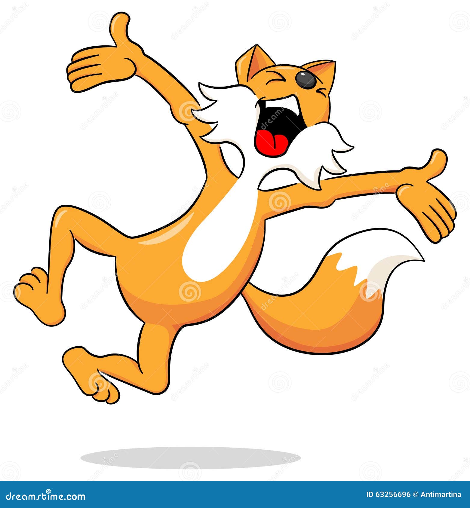 Fox jumping for joy stock vector. Illustration of comic - 63256696