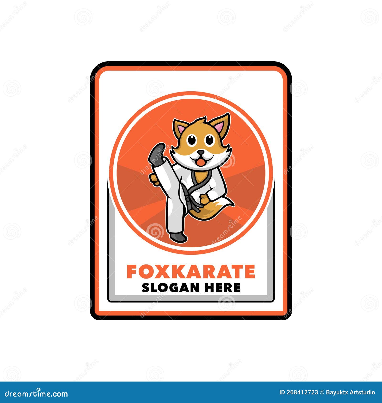 Fox karate logo stock vector. Illustration of arts, cartoon - 268412723