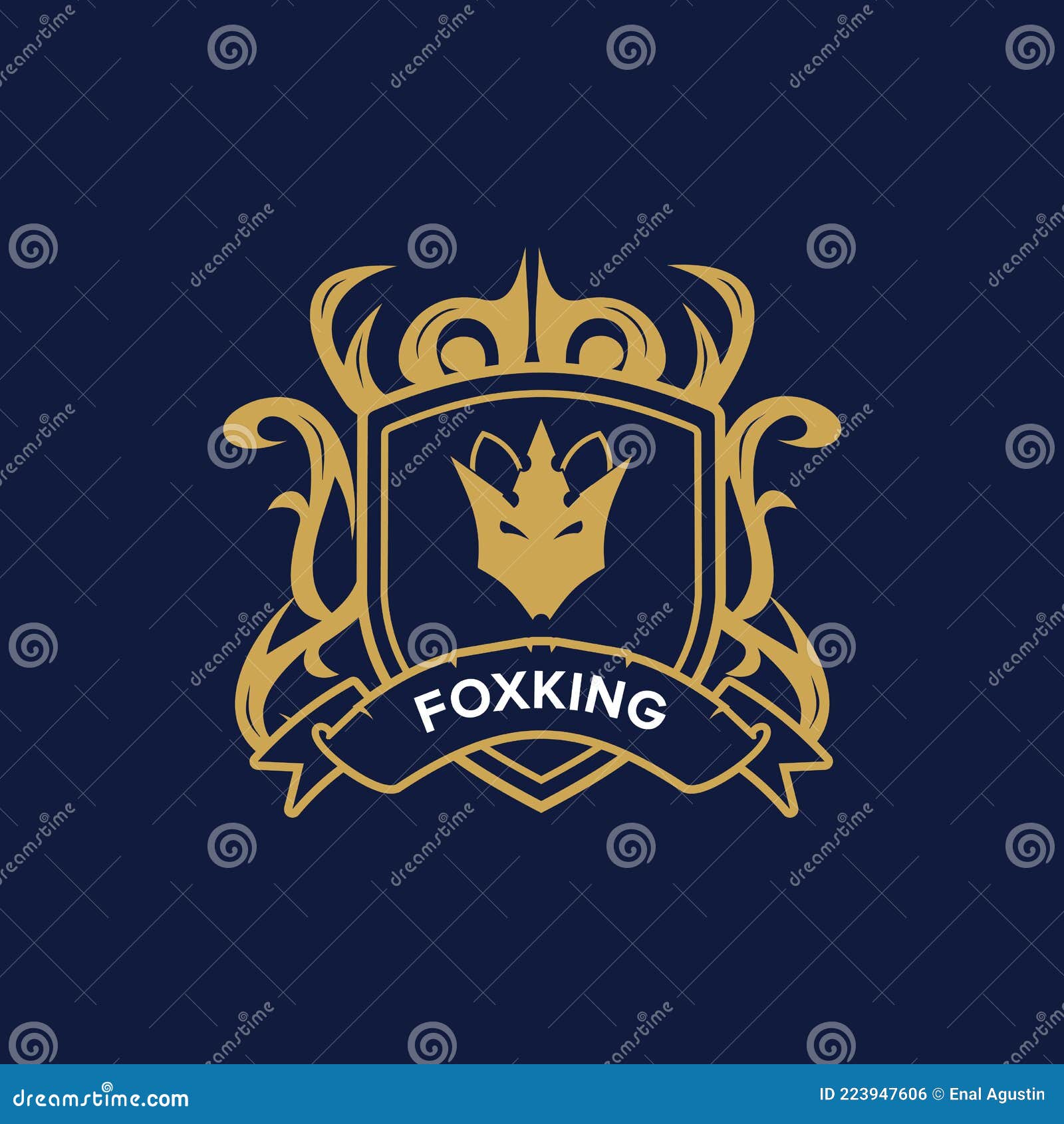 Fox King Logo Design Template Stock Vector - Illustration of king ...