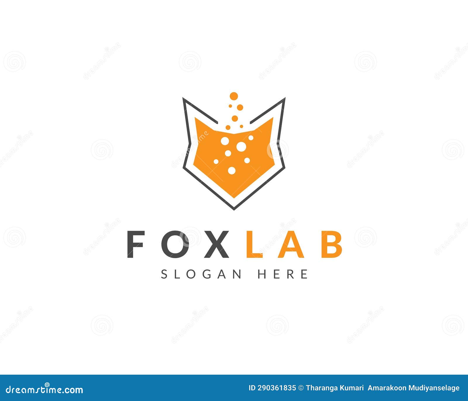 Fox Lab Modern Logo Icon stock vector. Illustration of brand - 290361835