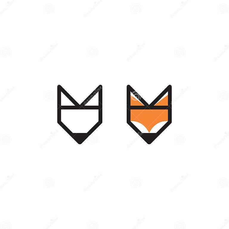 Fox Line Logo. Creative Simple Fox Logo Design Stock Vector ...