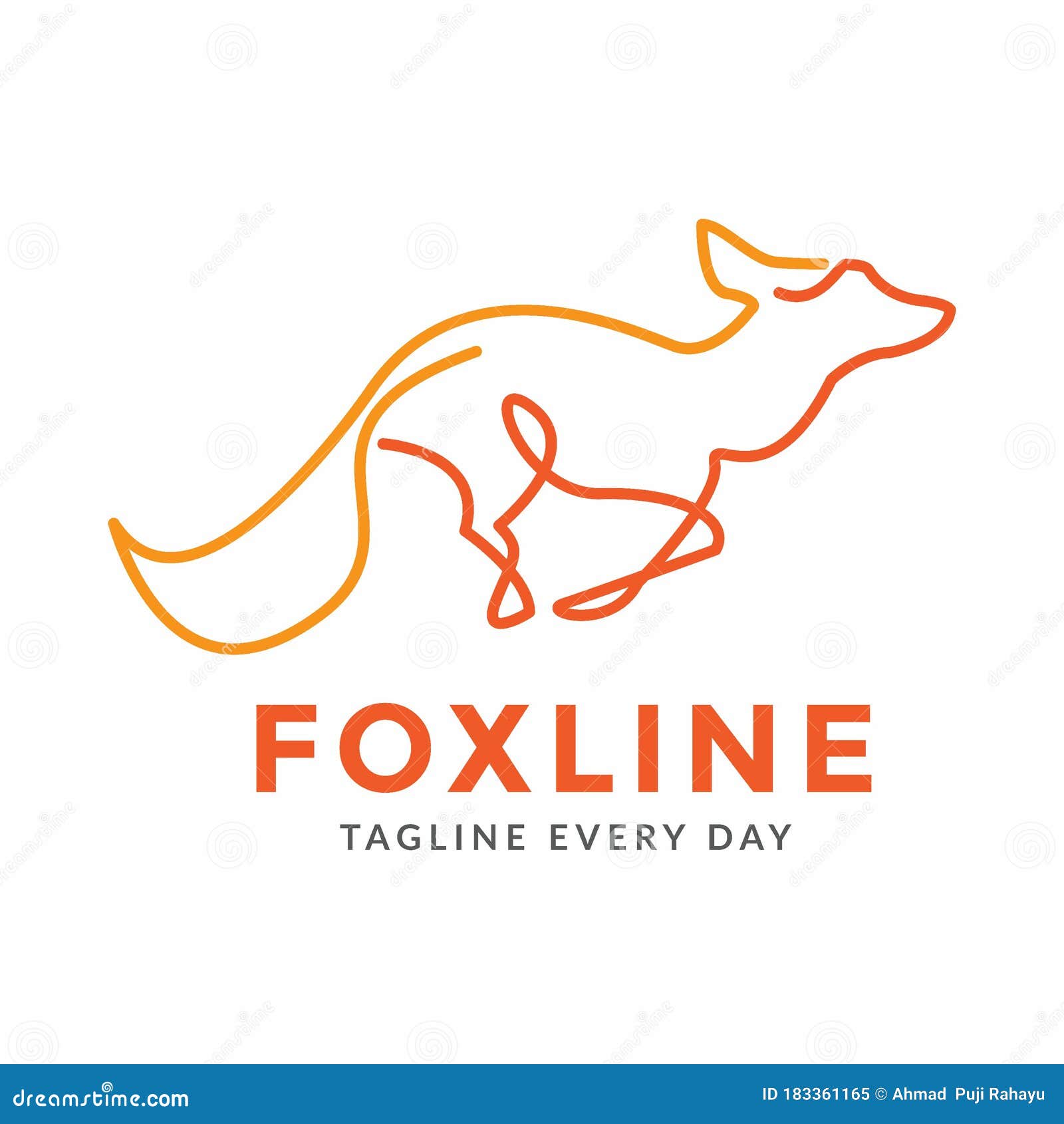 Fox Line Logo Design Template Stock Vector - Illustration of mascot ...