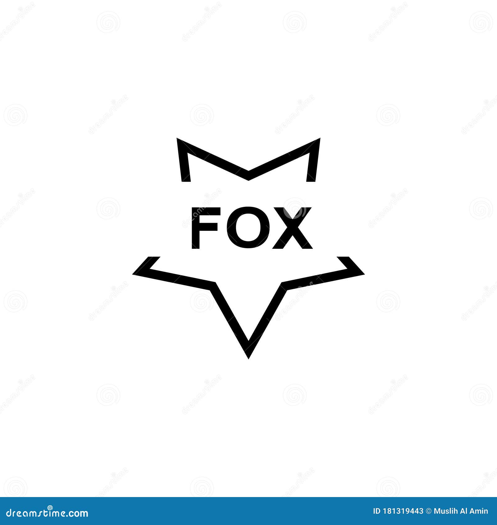 Fox logo design stock vector. Illustration of drawing - 181319443