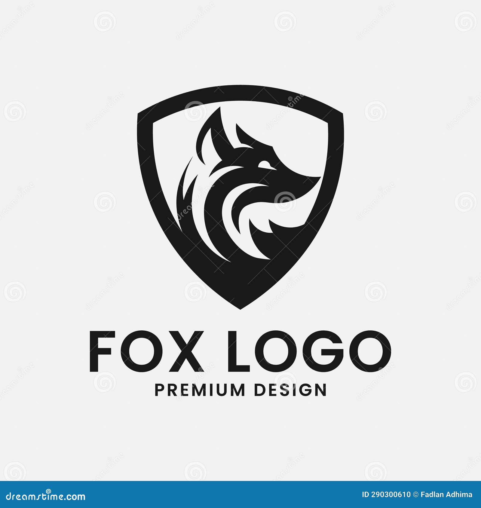 Fox Logo Design Inspiration with Shield Illustration Stock Illustration ...