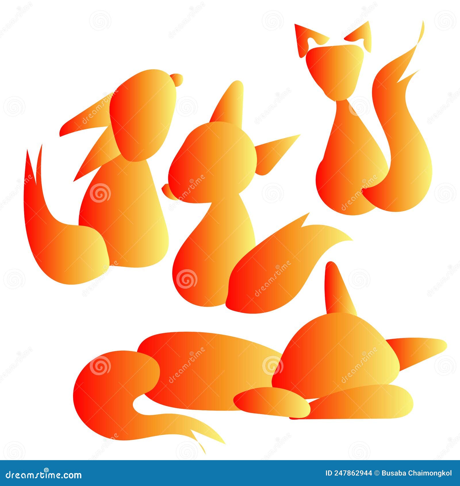 Fox Logo Design with Orange Gradient Inspiration Vector Stock Vector ...