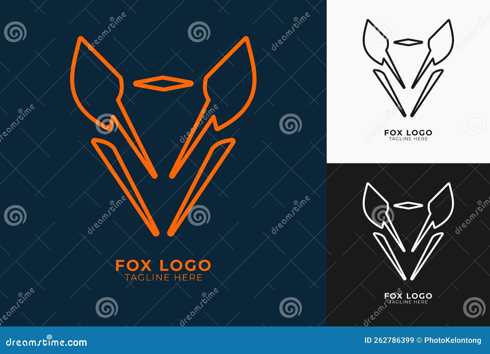 Fox Logo Minimalist Design. Modern Shape Unique Head Fox Logo Design ...