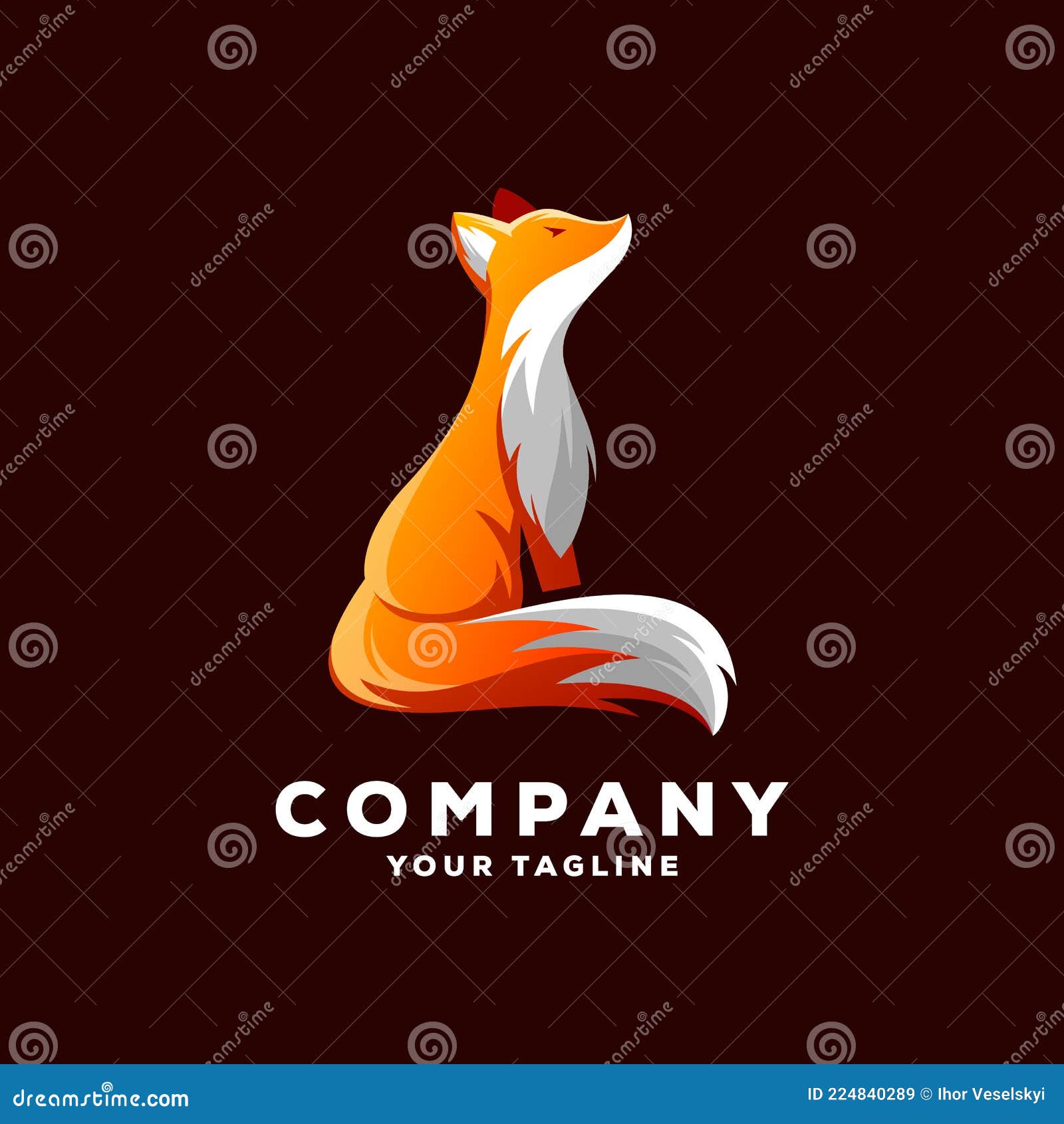 Fox logo vector stock vector. Illustration of tail, cartoon - 224840289