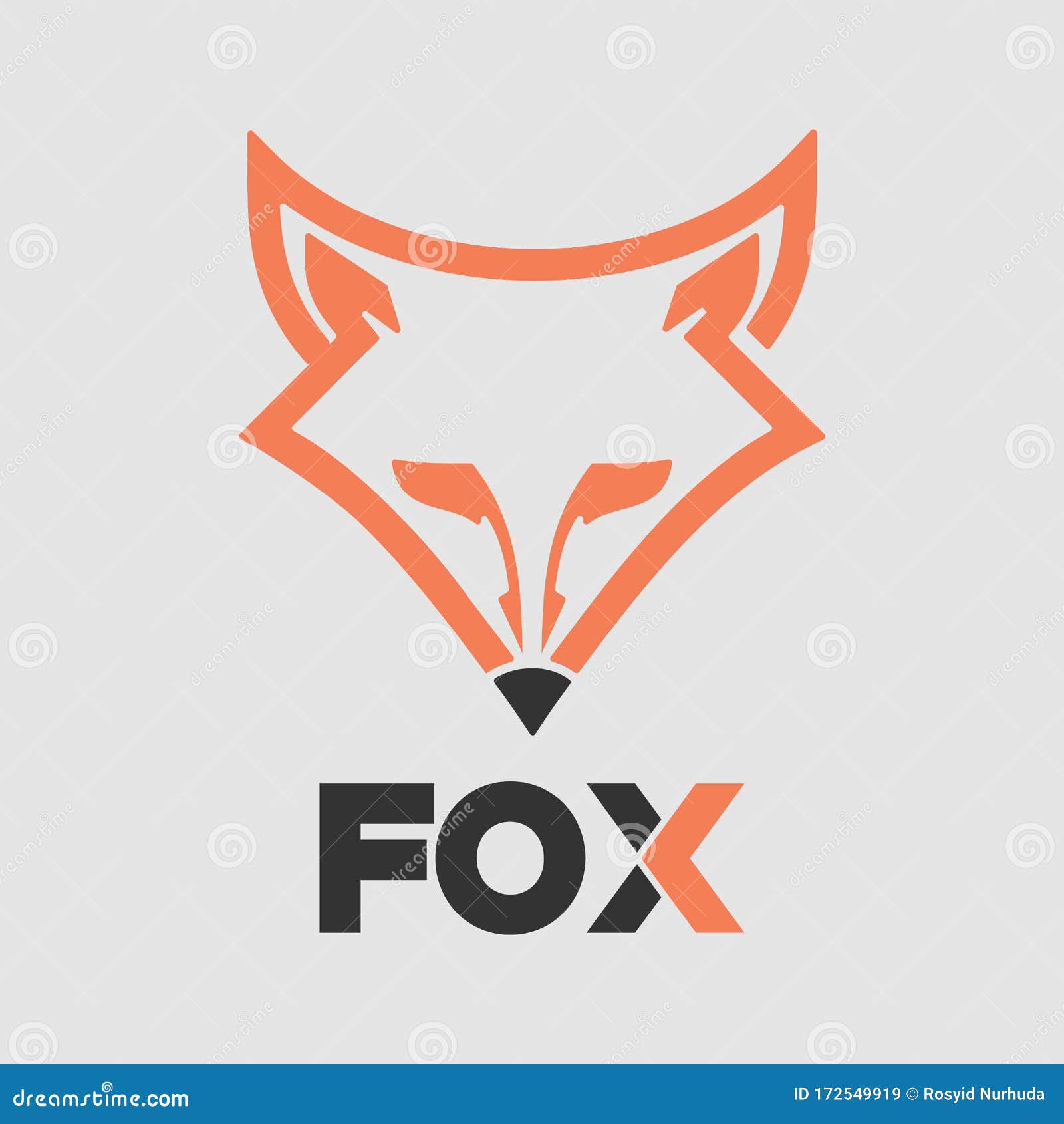 Fox Logo Vector, with Stylish Modern Stock Vector - Illustration of ...