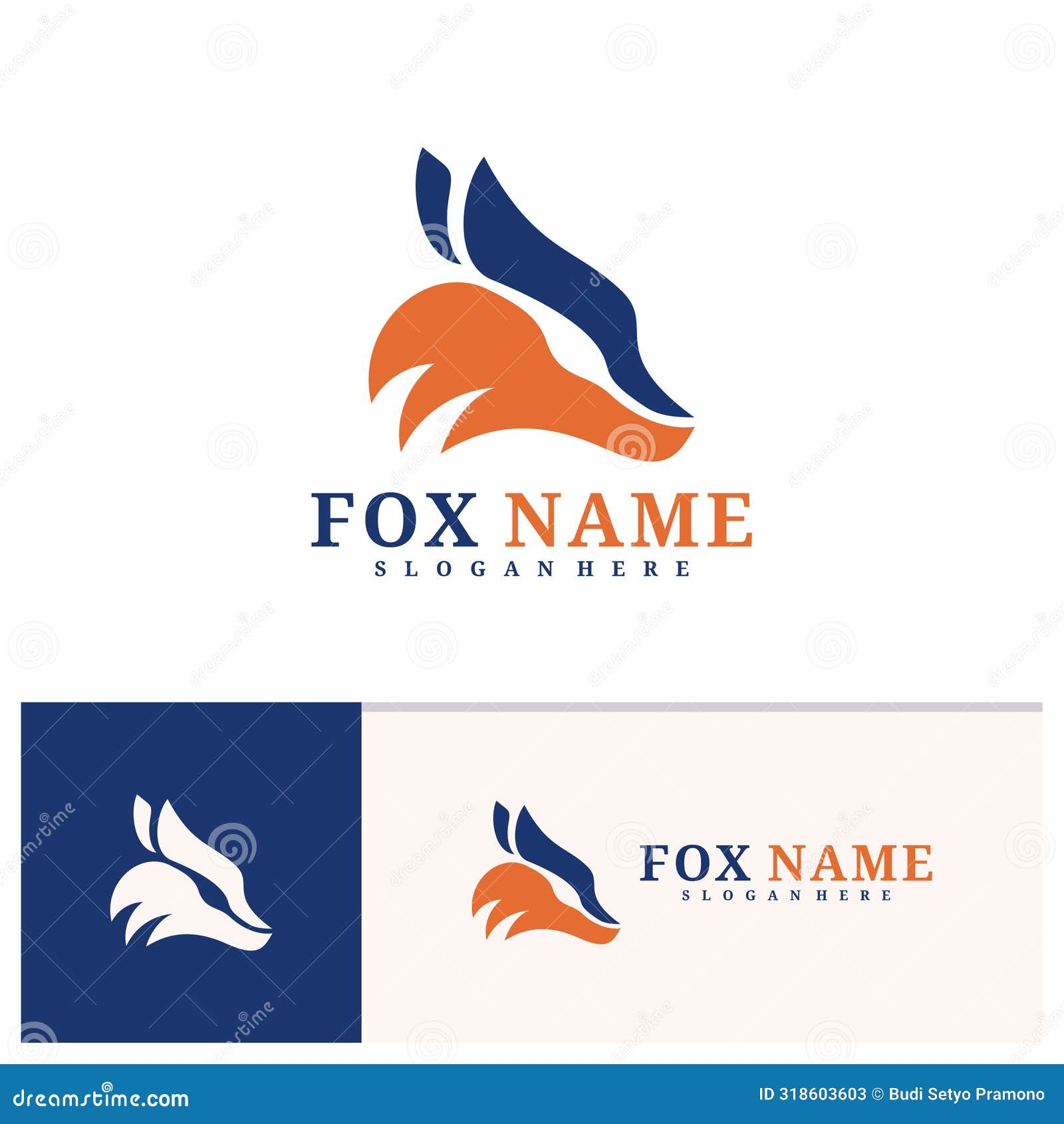 Fox Logo Vector Template, Creative Fox Head Logo Design Concepts Stock ...