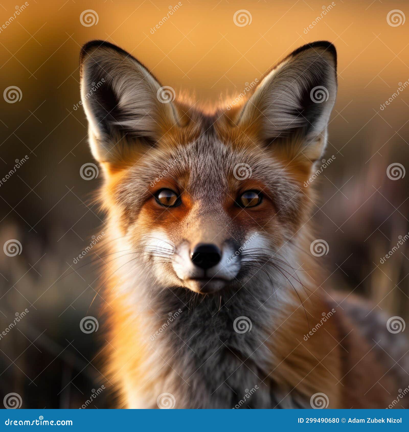 A Fox Looking at the Camera Stock Illustration - Illustration of snout ...