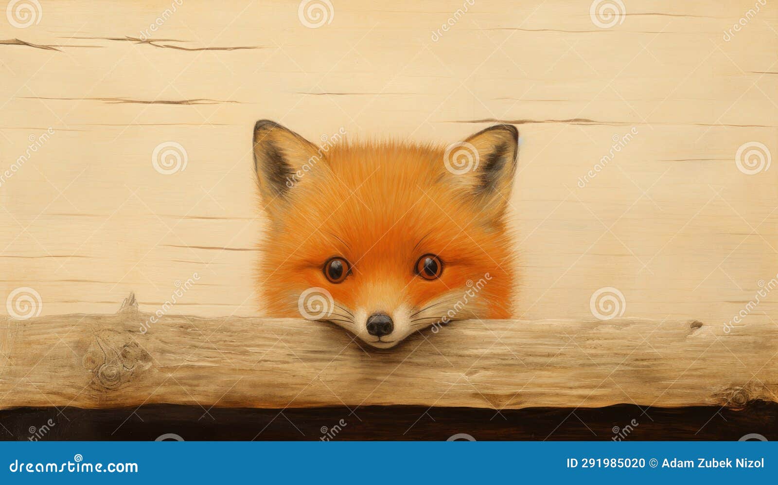 A fox looking over a ledge stock illustration. Illustration of ledge ...