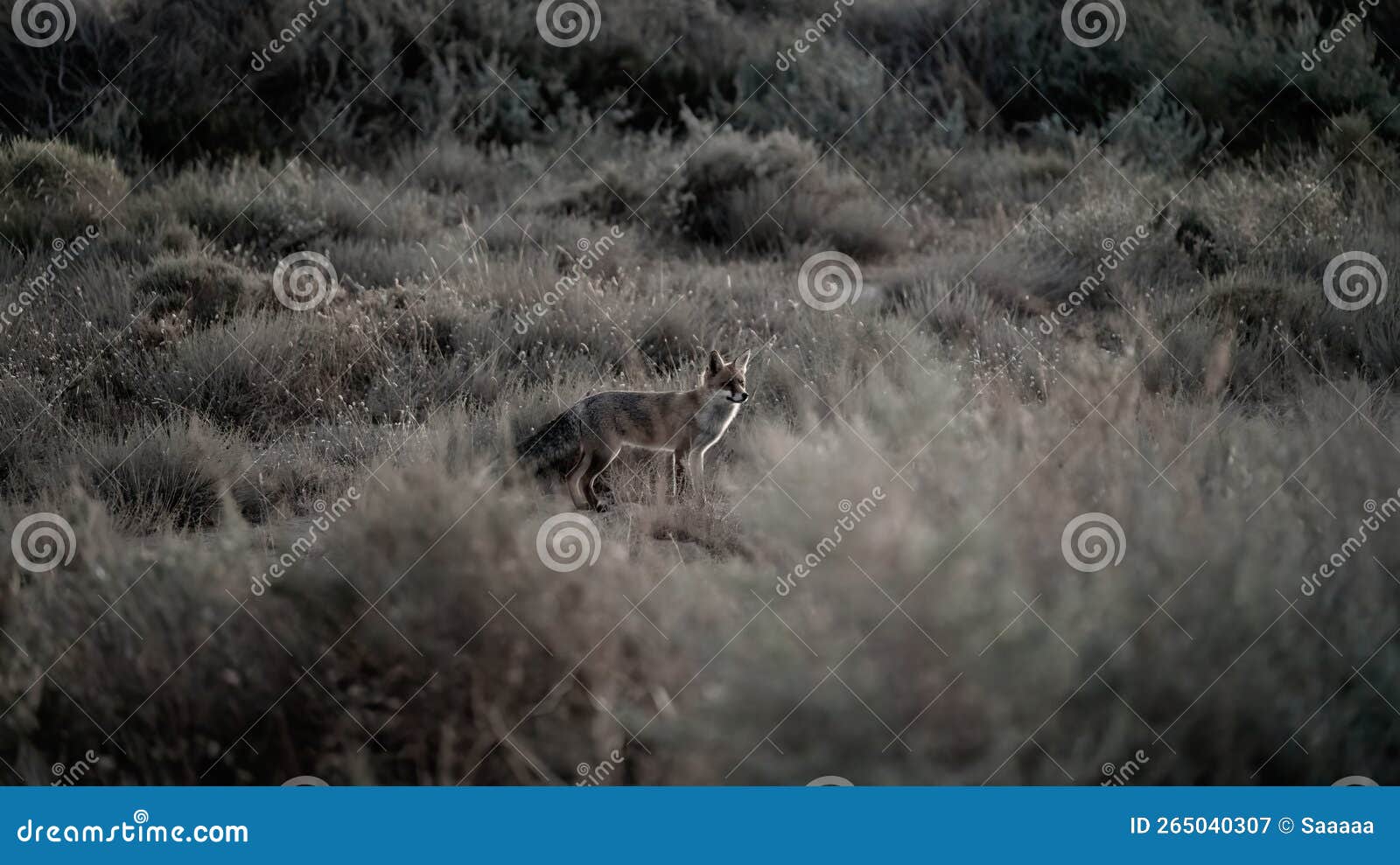 Fox Looking for Preys at Dusk in the Bush Stock Image - Image of emerge ...