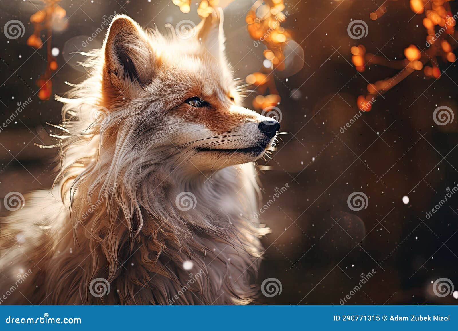 A fox looking up stock illustration. Illustration of wild - 290771315