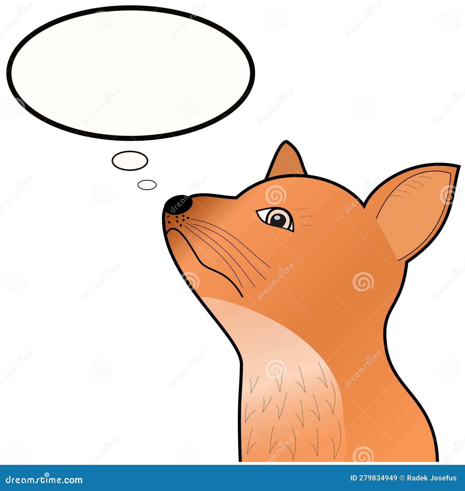 A Fox Looking Up at an Frame - for Text Insertion Stock Illustration ...