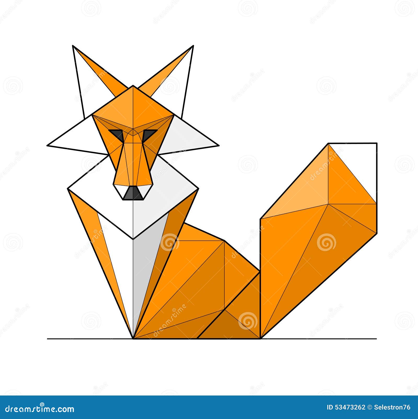 Fox stock vector. Illustration of identity, orange, graphic - 53473262