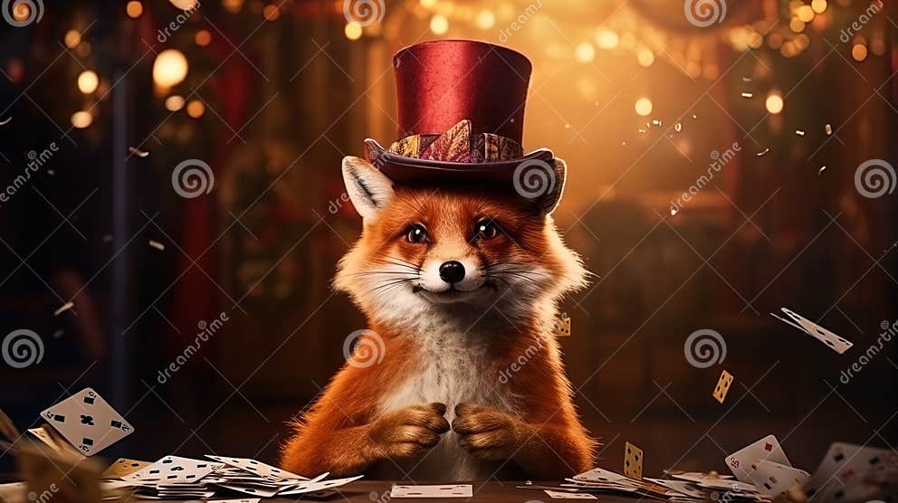 Fox-Mag, Which Creates a Magic Portal Around Itself Stock Illustration ...