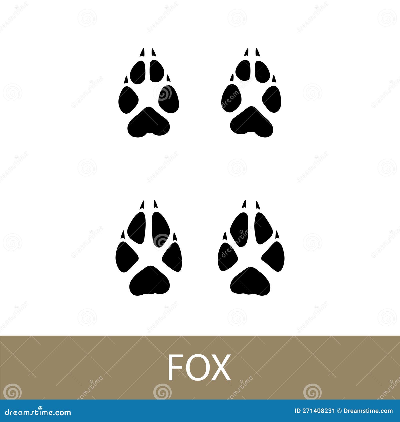 Fox mammal trace stock illustration. Illustration of silhouette - 271408231