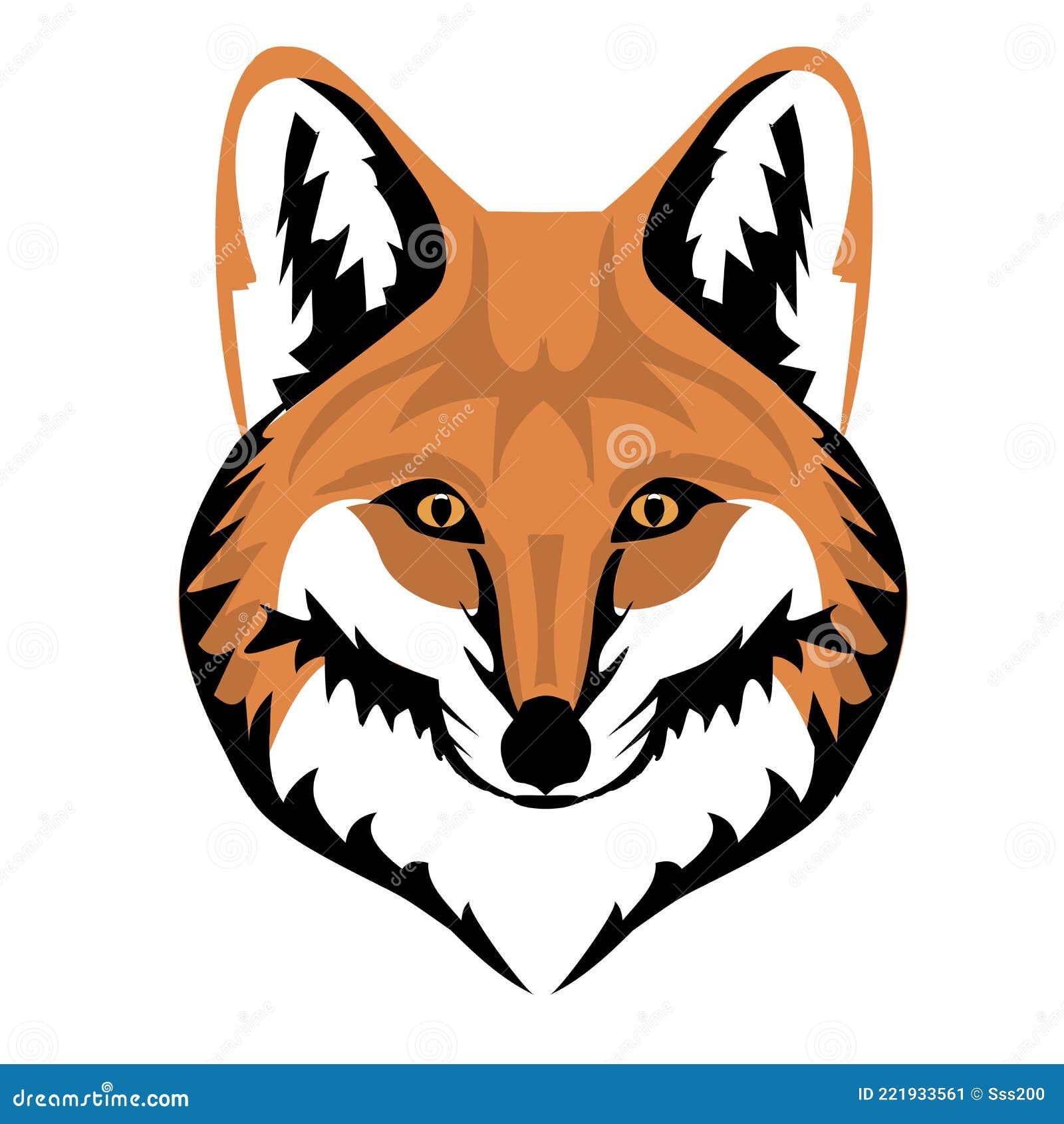 Fox mask, muzzle vector, stock vector. Illustration of drawing - 221933561