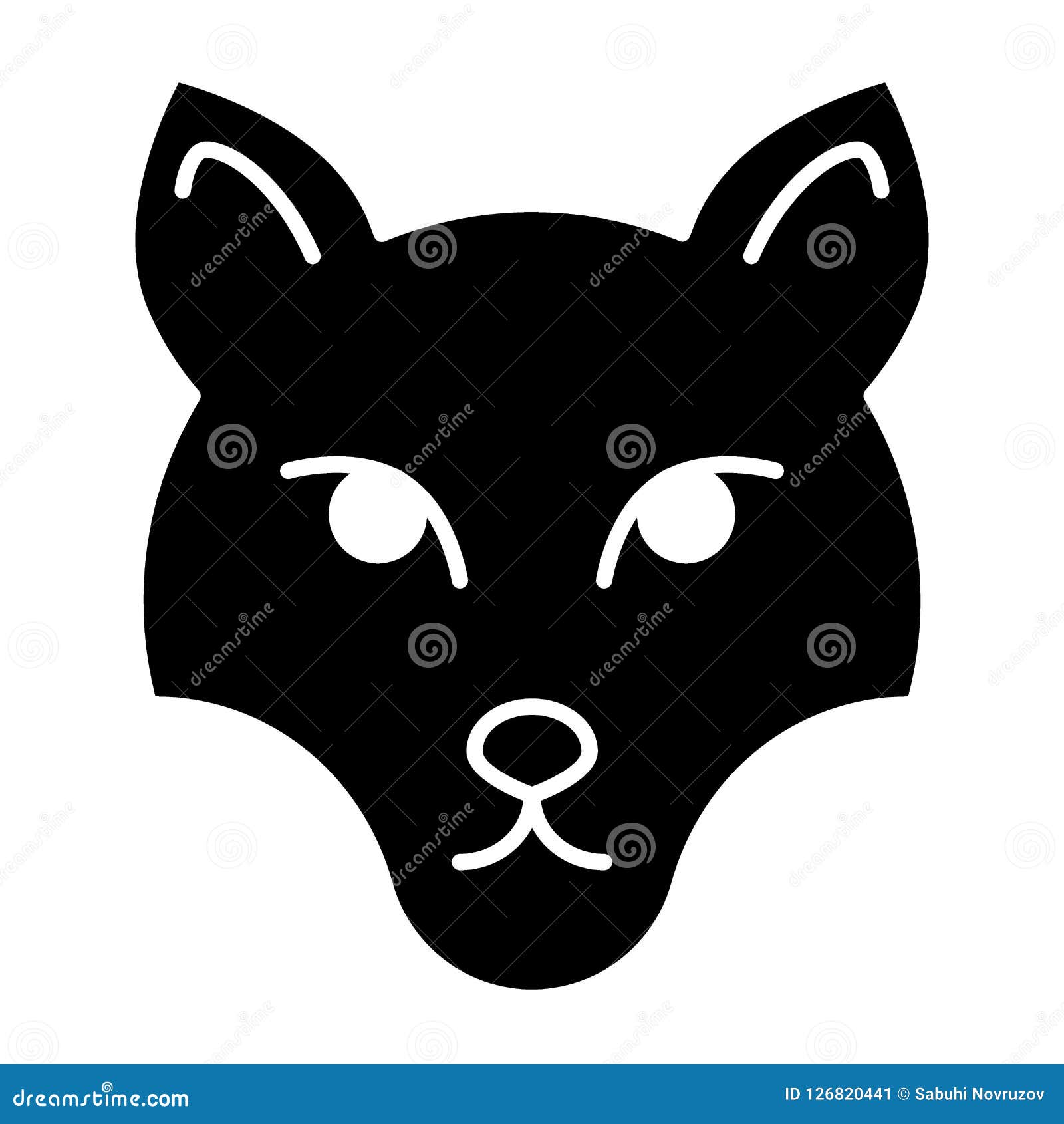 Fox Mask Solid Icon. Muzzle Fox Vector Illustration Isolated on White ...