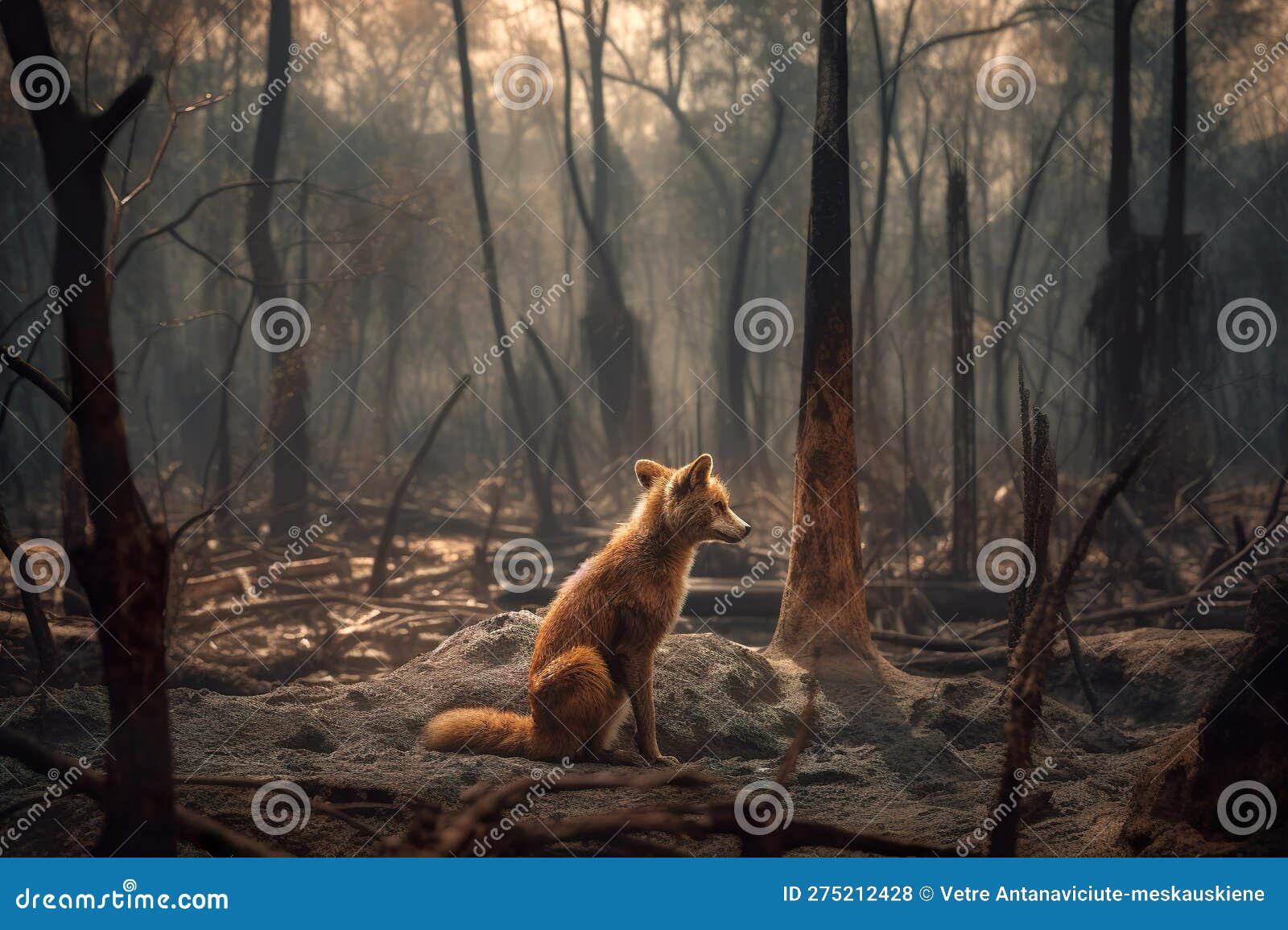 Burnt Forest Landscape, Consequences Of A Forest Fire, Burnt And ...