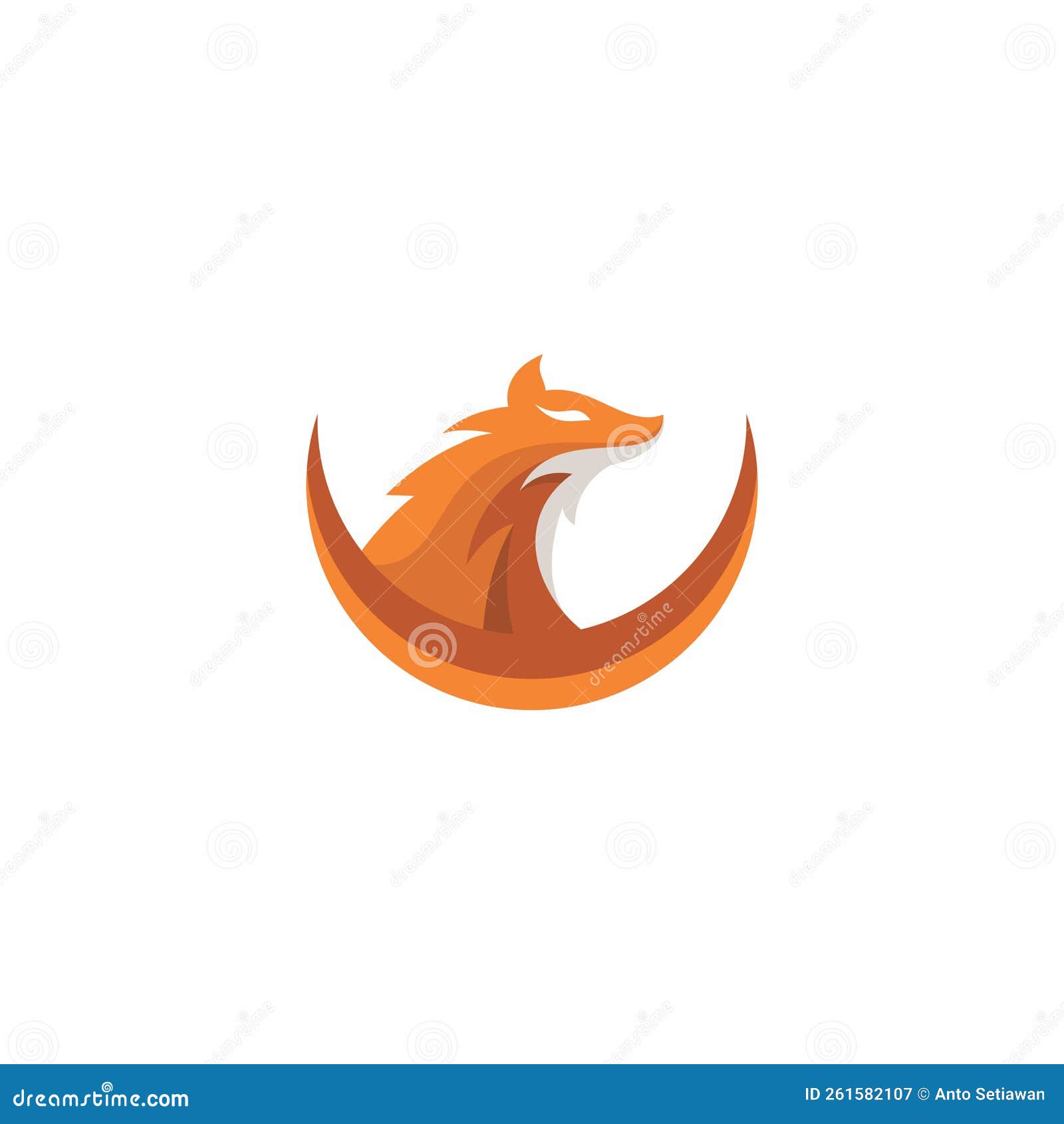 Fox Moon Logo Vector. Fox Illustration Stock Vector - Illustration of ...
