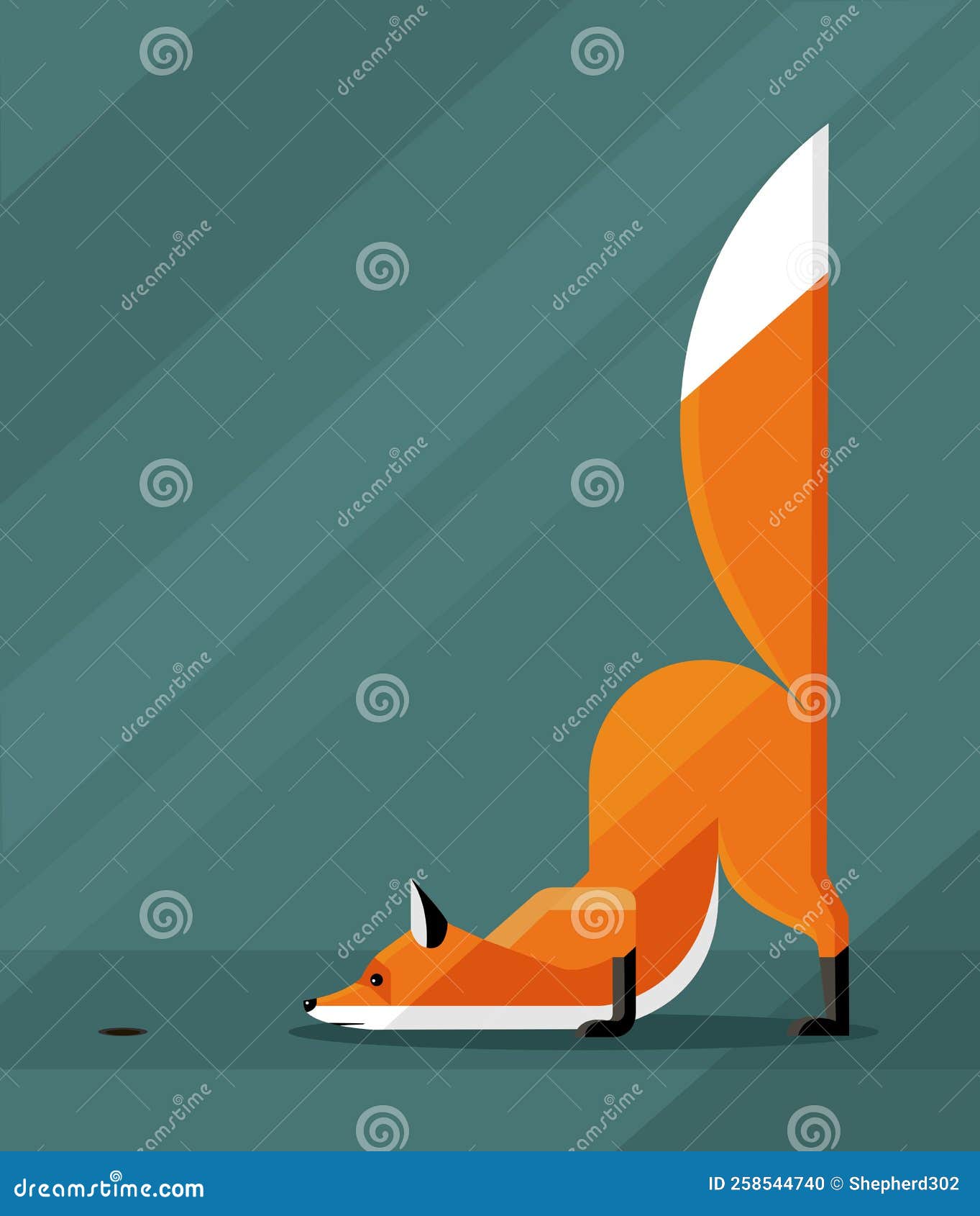 Fox near the mouse hole stock vector. Illustration of concentration ...