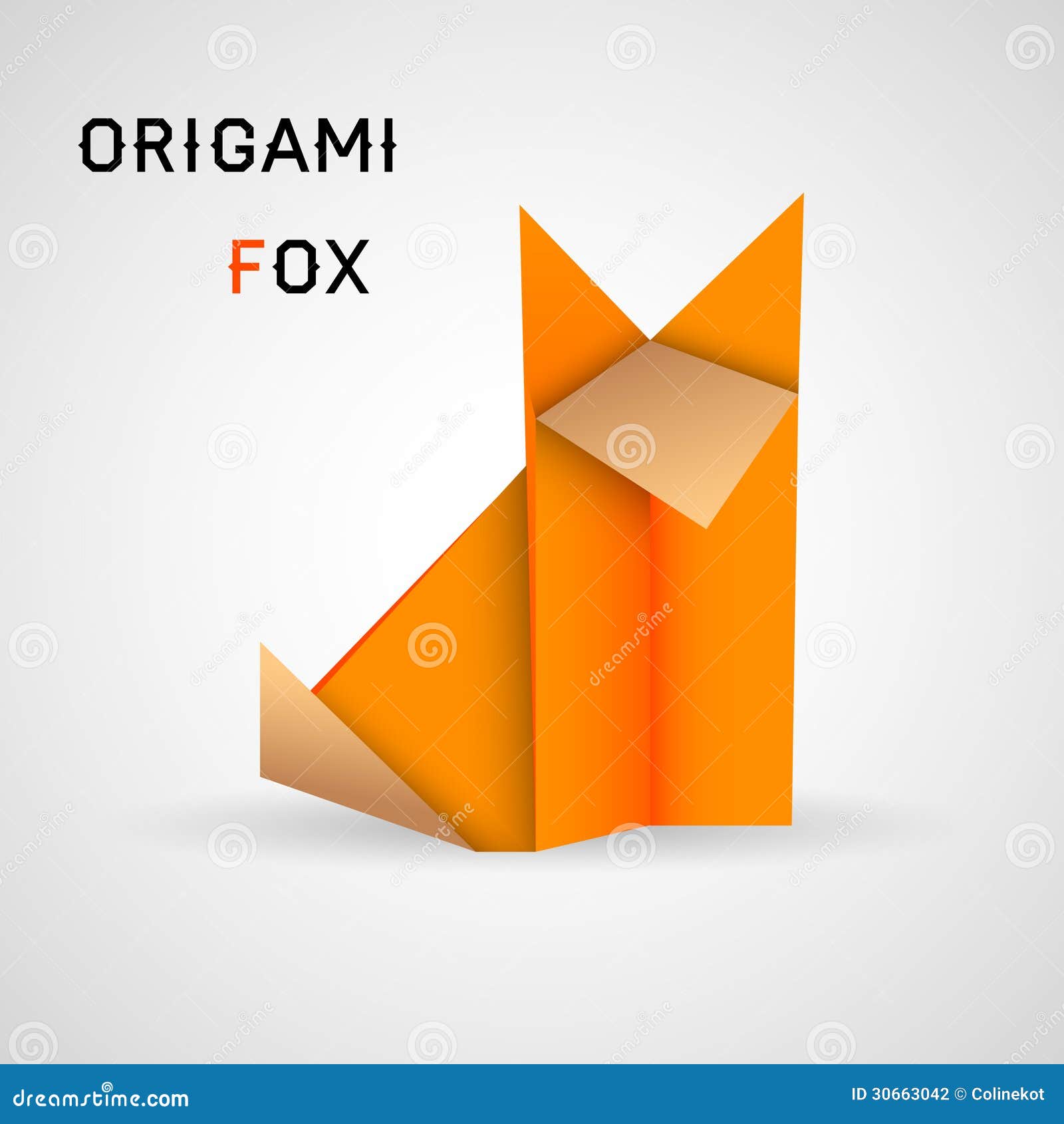 Fox origami stock vector. Illustration of creative, symbol - 30663042