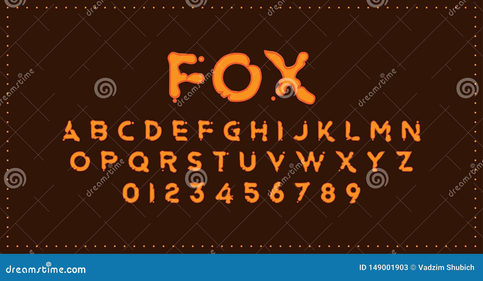 Fox Original Font in Cartoon Style for Creative Design Template. Flat ...