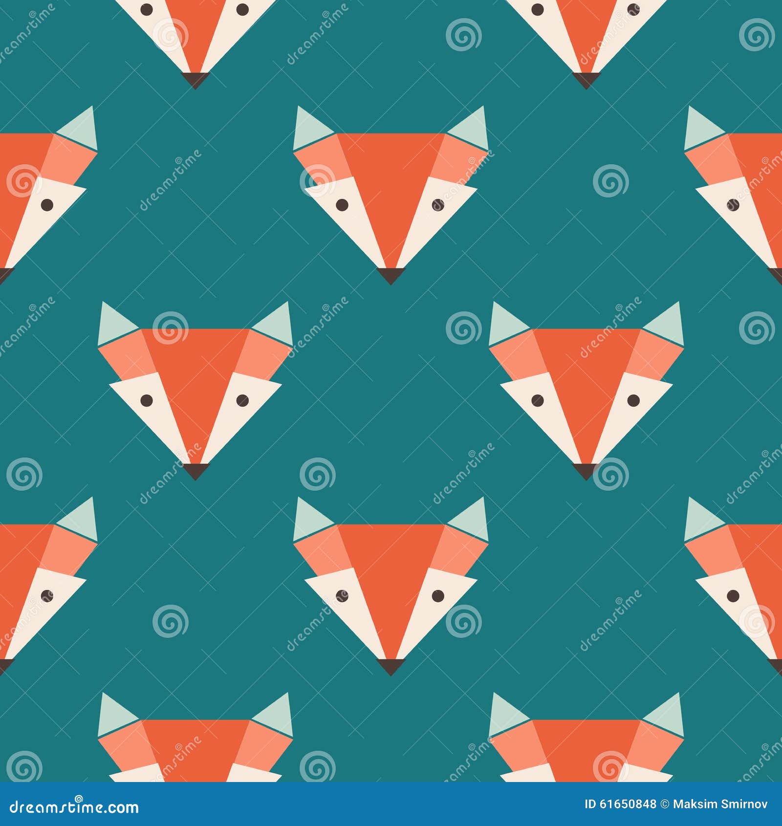 Fox Pattern on Blue Background Stock Vector - Illustration of forest ...