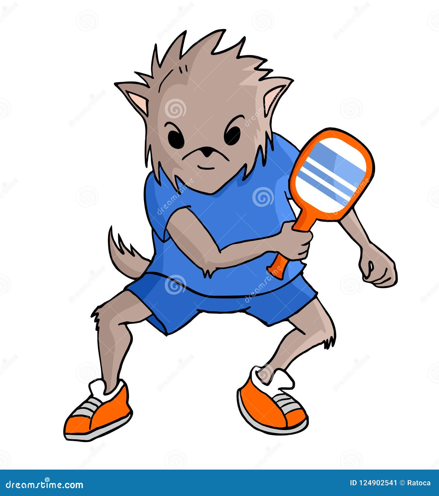 Fox playing padel stock vector. Illustration of creative - 124902541