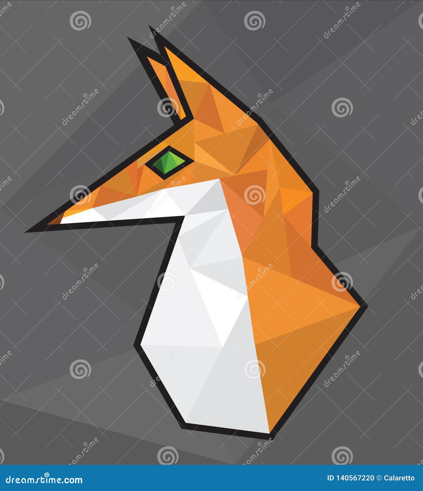 Fox polygon poly art head stock vector. Illustration of graphic - 140567220