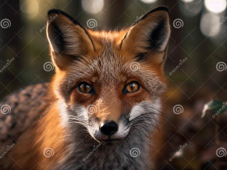 Fox Portrait Created with Generative AI Technology Stock Photo - Image ...