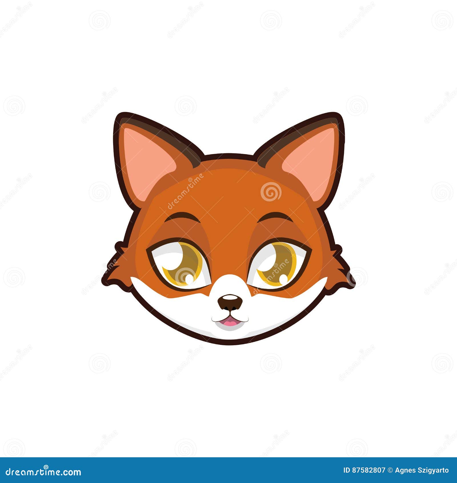 Fox portrait illustration stock vector. Illustration of illustrated ...