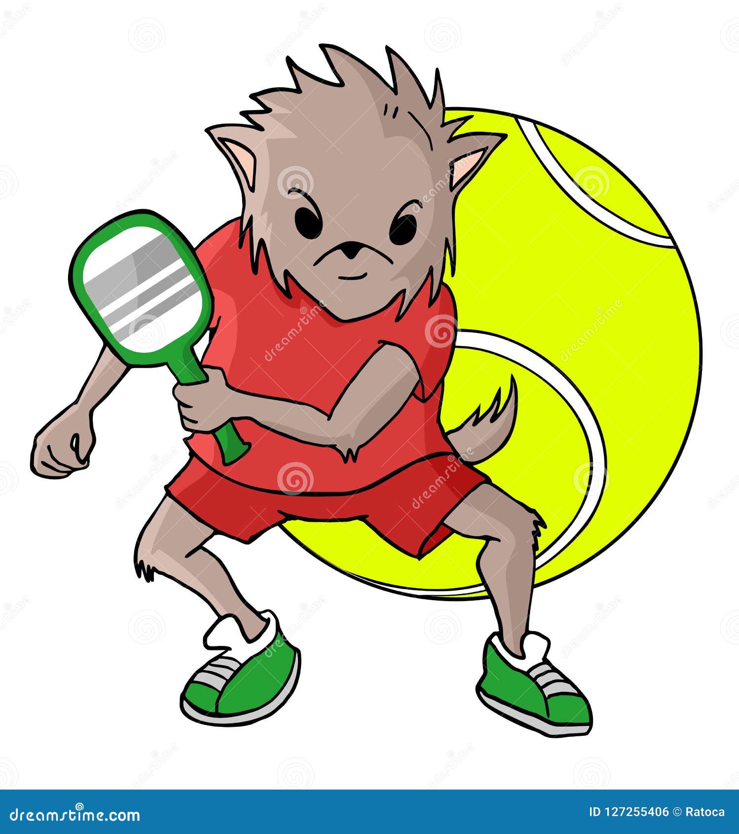 Fox que juega el padel ilustración del vector. Ilustración de deporte ...