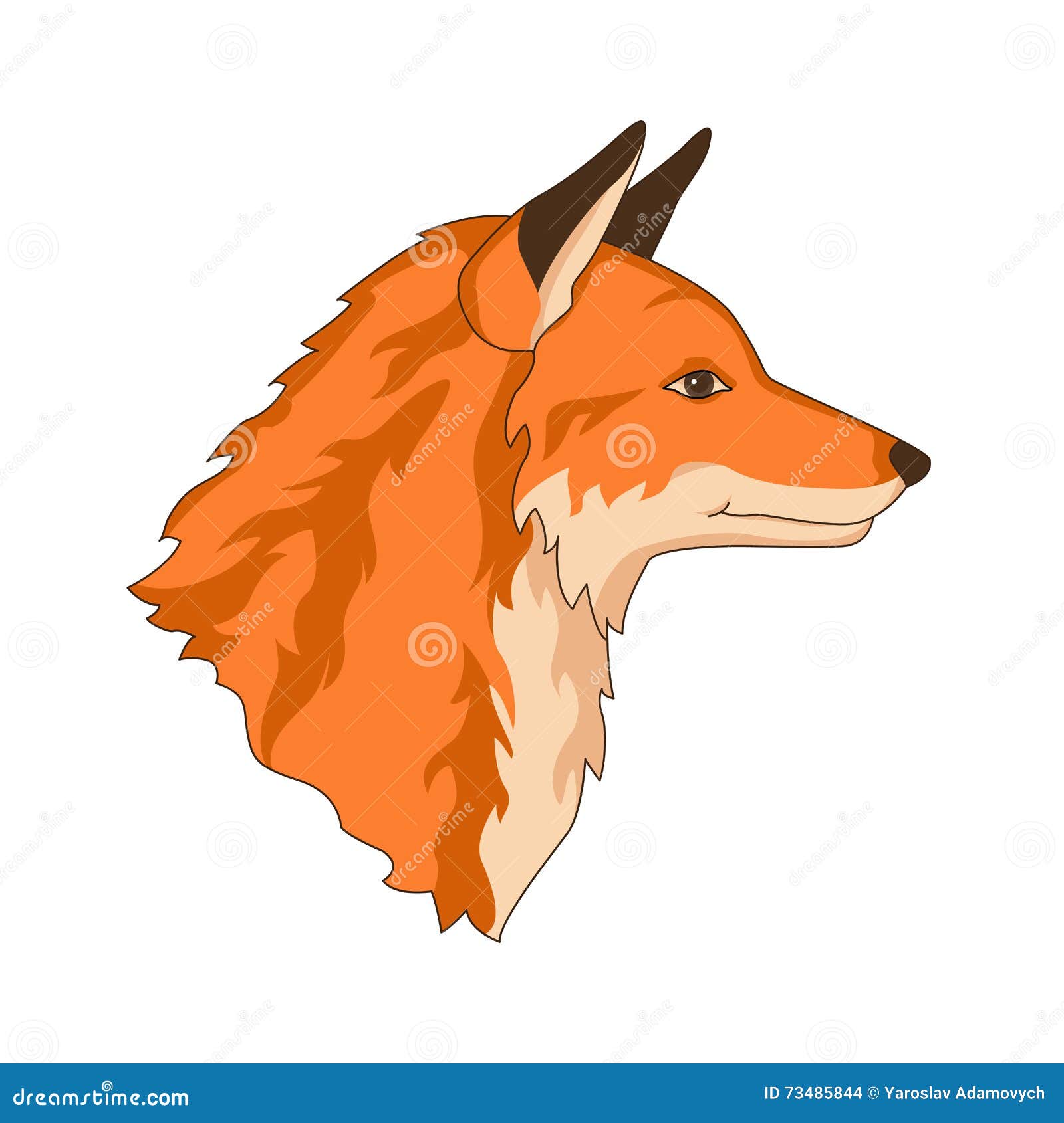 Fox Red Head Face Realistic Stock Vector - Illustration of north, style ...