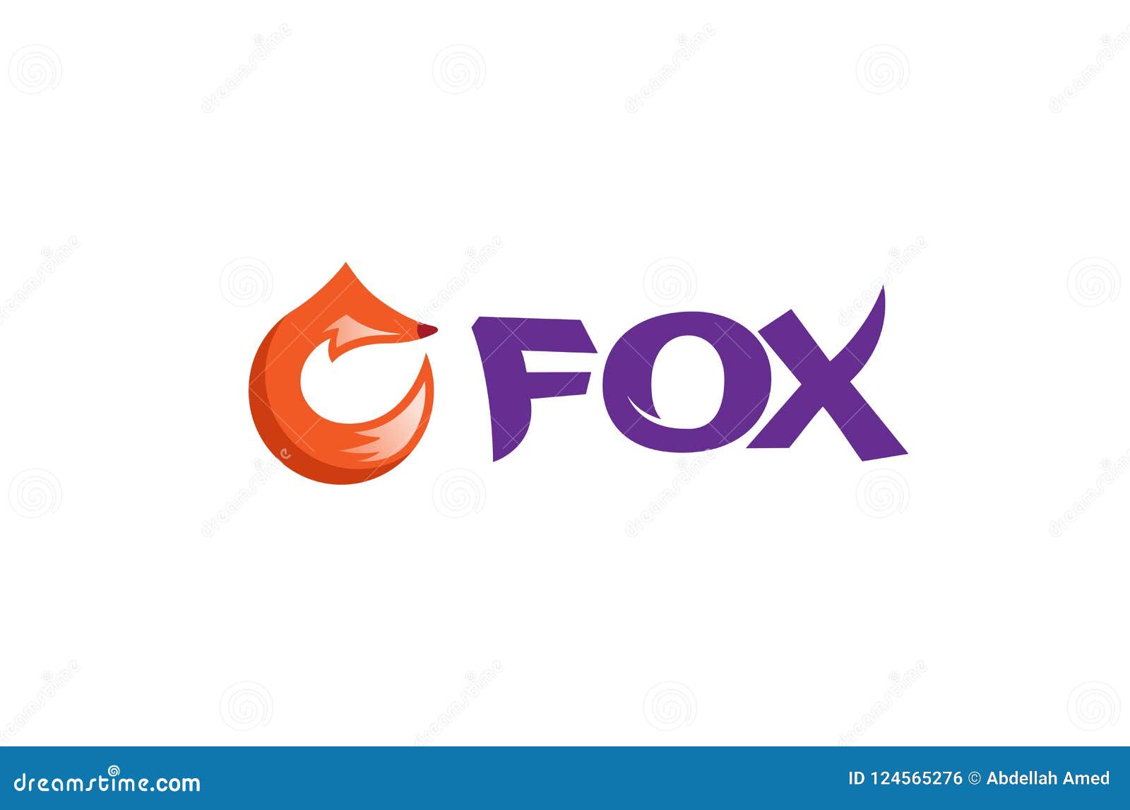 Fox Red Text Tail Text Typography Logo Stock Vector - Illustration of ...