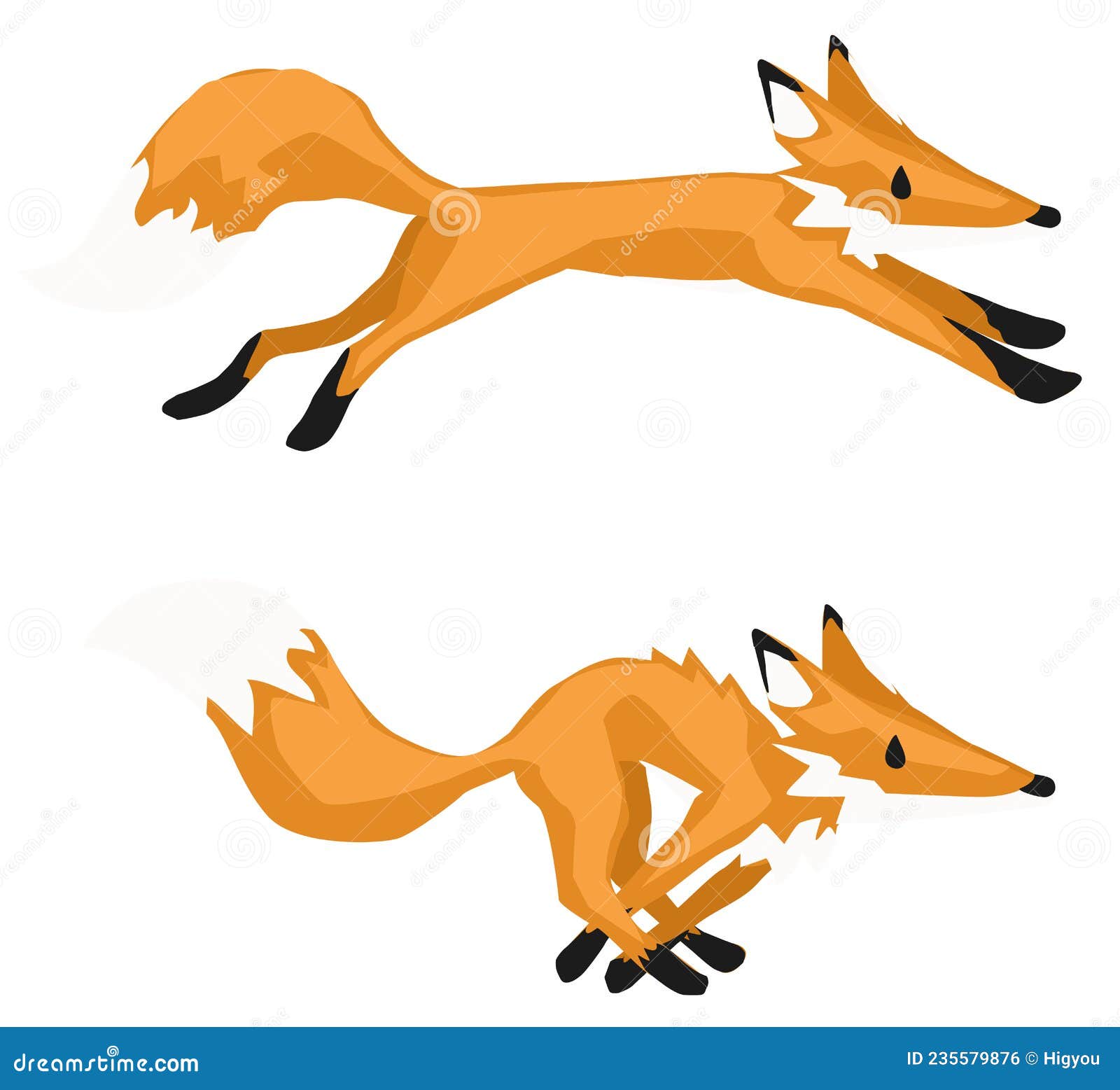 Fox Run Cartoon Design Element Stock Vector - Illustration of running ...