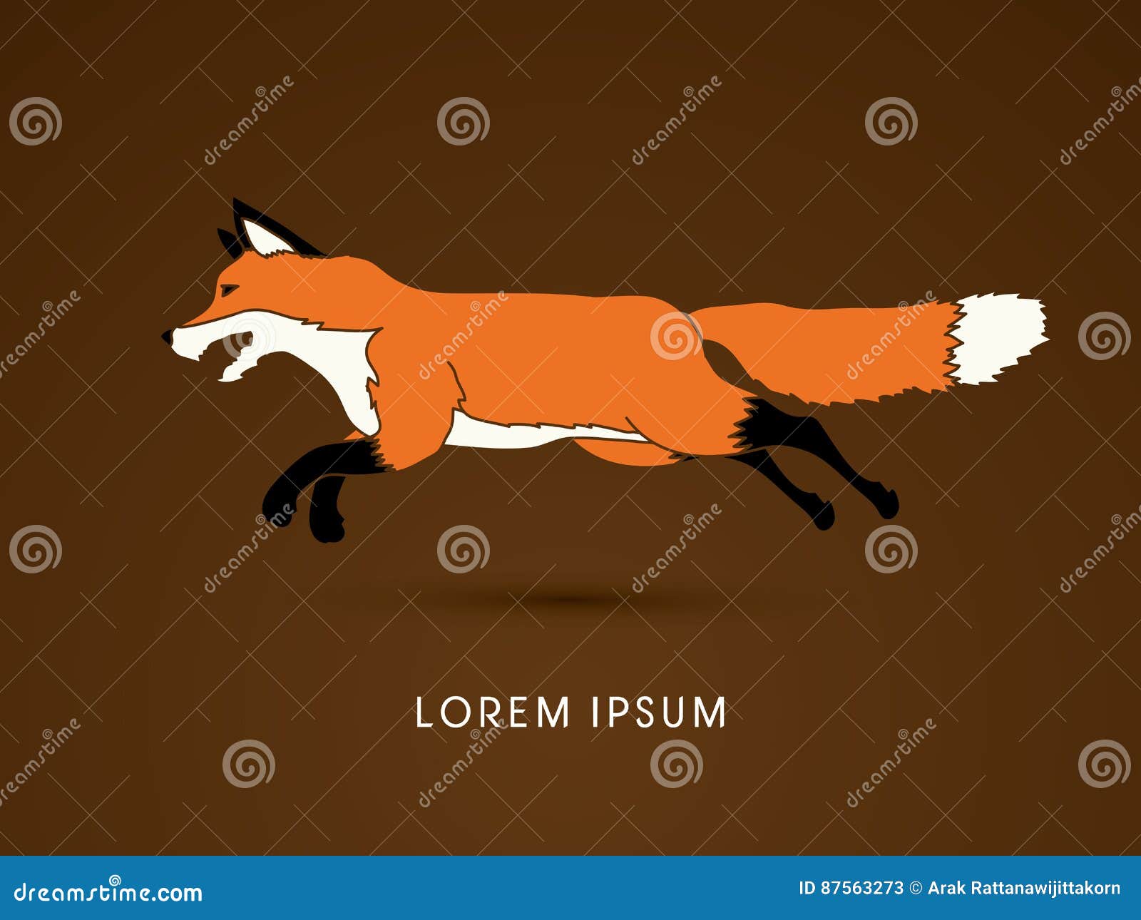 Fox running graphic stock vector. Illustration of running - 87563273