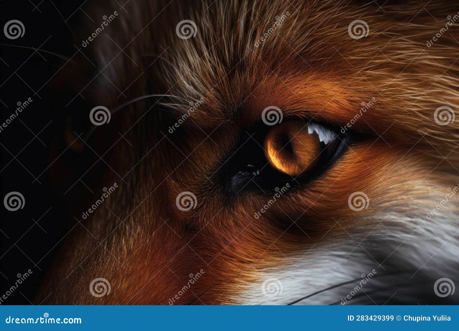 Fox S Eyes Macro Close Up. AI Generated Stock Illustration ...