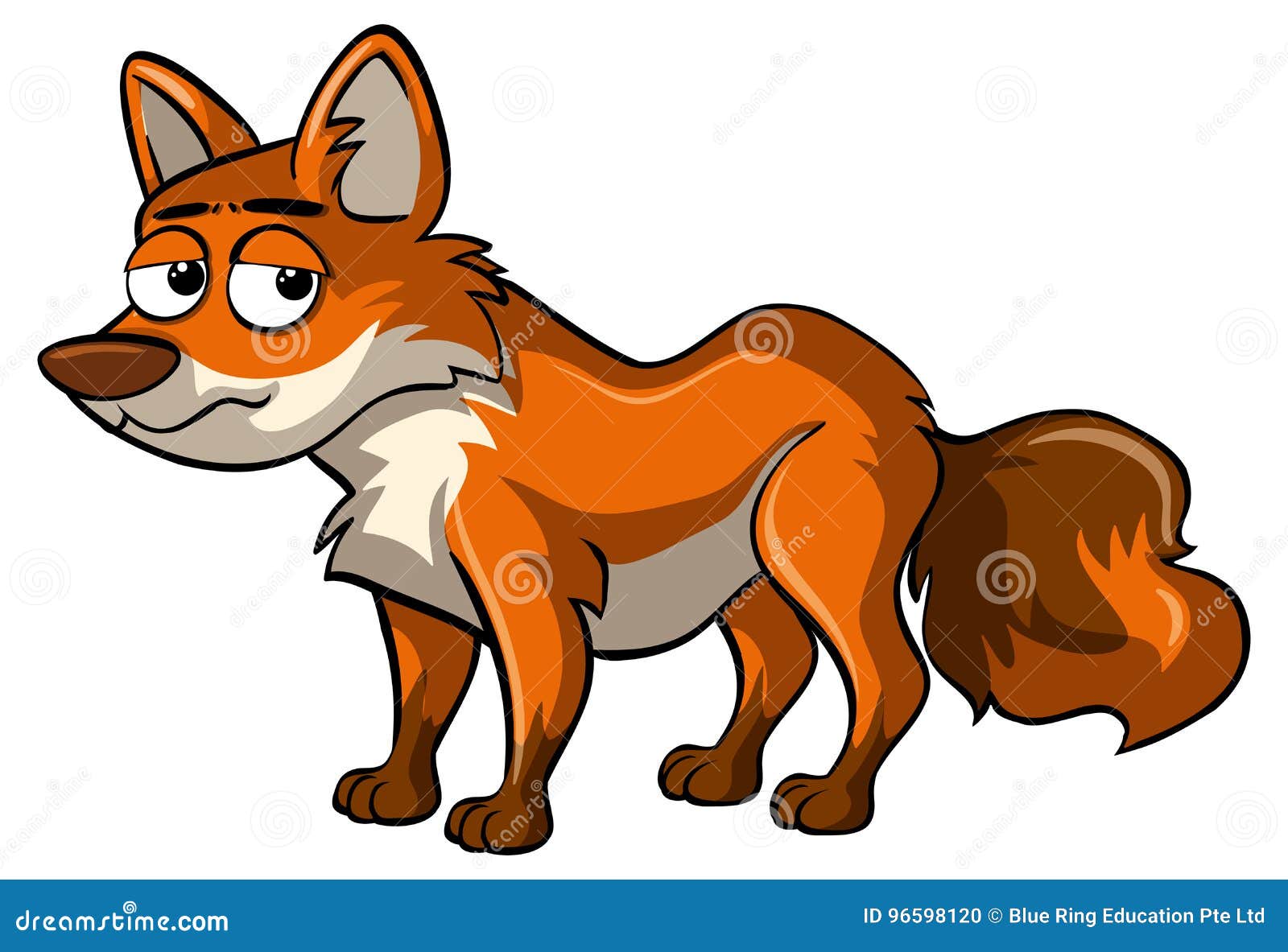 Fox with sad face stock vector. Illustration of mammal - 96598120