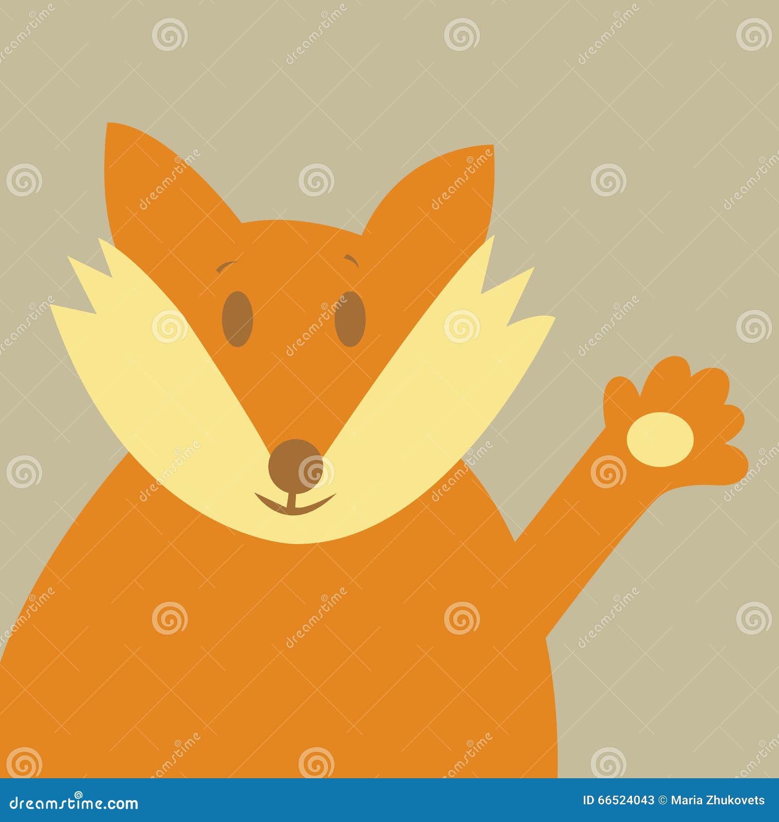 Fox say hello stock vector. Illustration of backdrop - 66524043