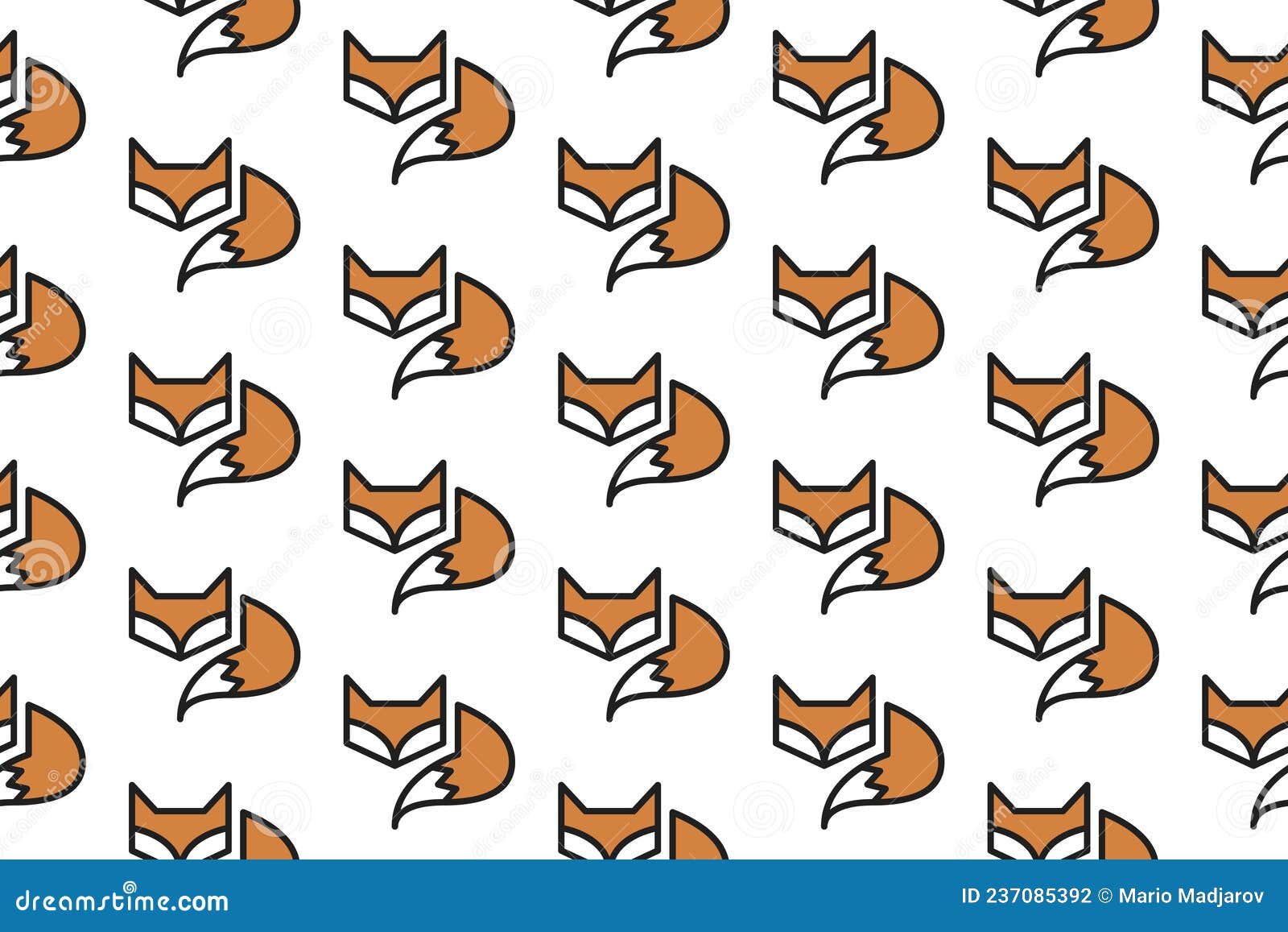 Fox Seamless Pattern Design. Vector Pattern Template. Repeating ...
