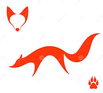 Fox. Set stock vector. Illustration of abstract, sign - 46163877