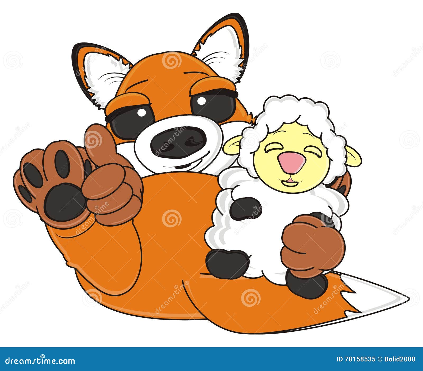 Fox and sheep are together stock illustration. Illustration of animal ...