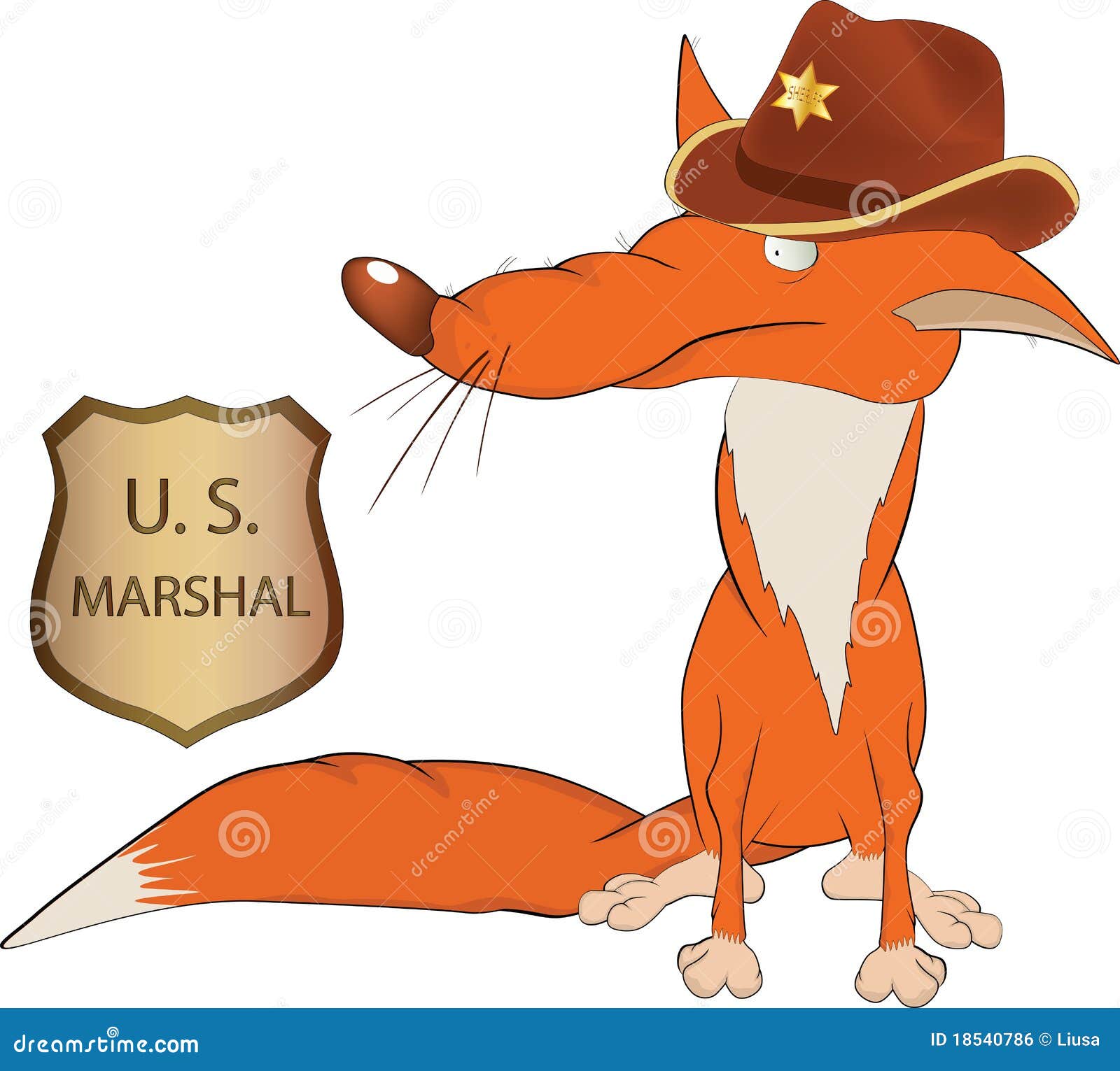 Fox the sheriff stock vector. Illustration of crime, detective - 18540786